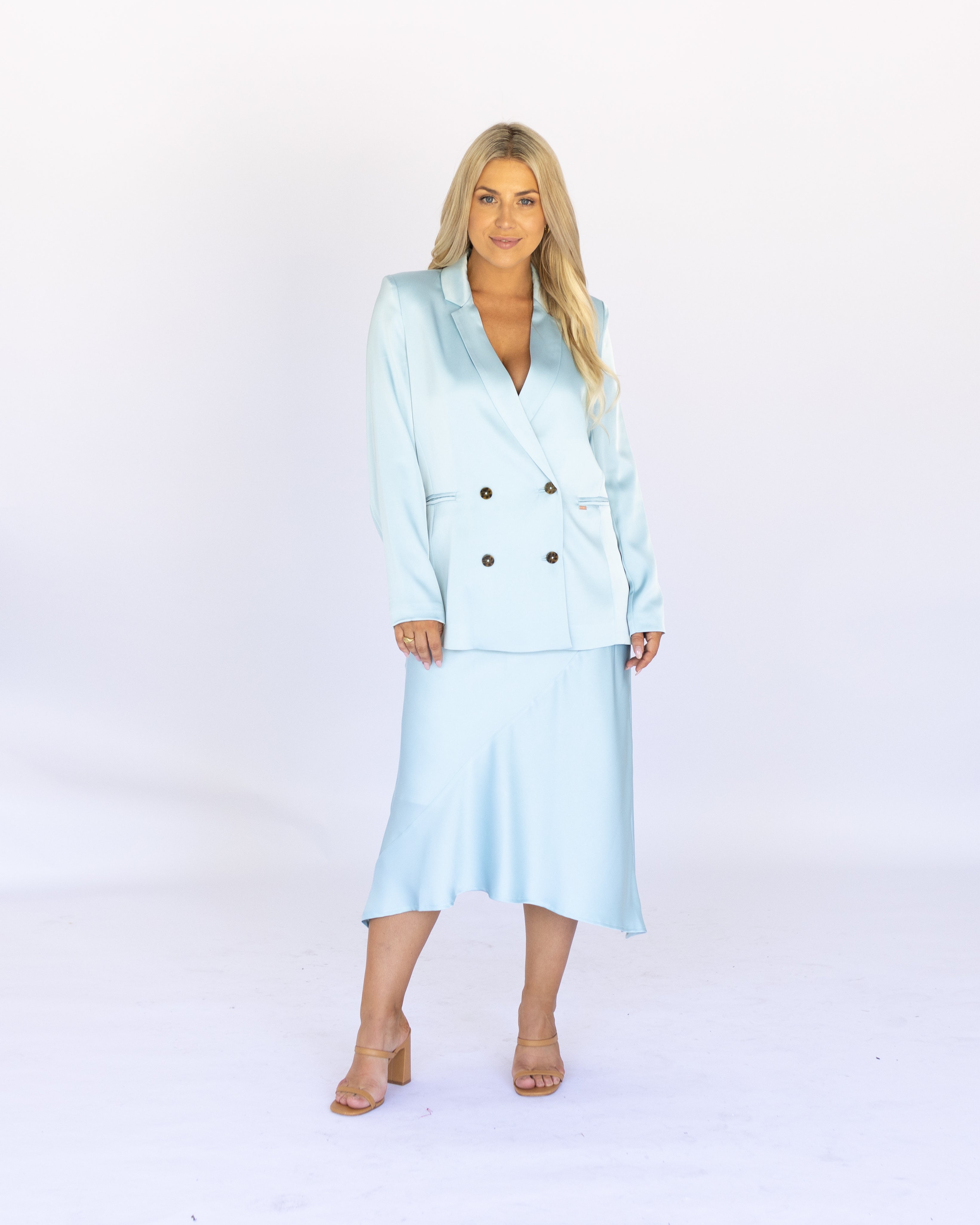 Coco Tailored Jacket - Sky Blue – Moira Muse